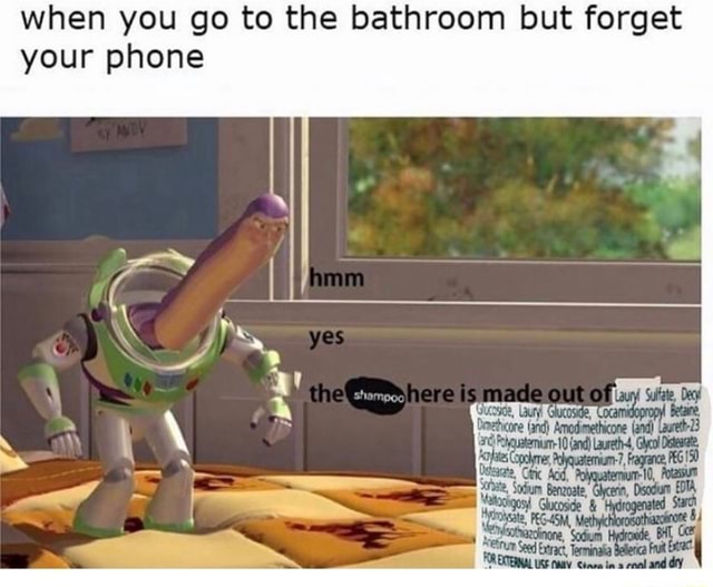When you go to the bathroom but forget your phone - iFunny