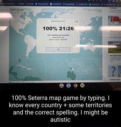 100% @000 100% Seterra map game by typing. I know every country + some ...