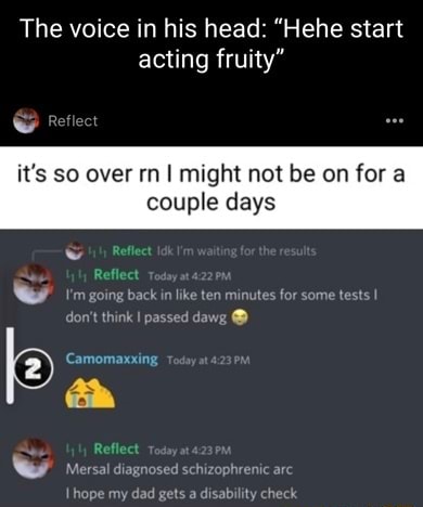 The voice in his head: "Hehe start acting fruity" it's so over rn I ...