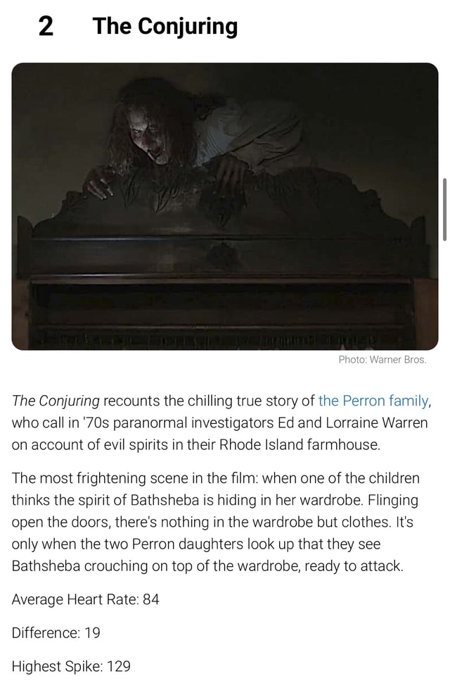 2 The Conjuring Photo: Warner Bros The Conjuring recounts the chilling ...