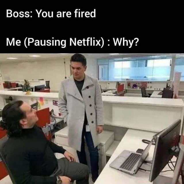 Boss: You are fired Me (Pausing Netflix) Why? - iFunny