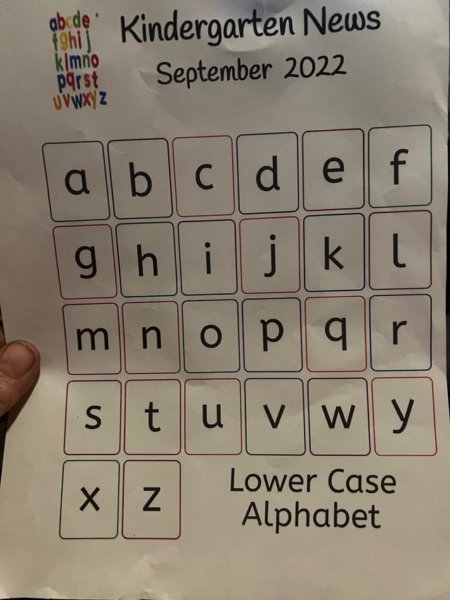 Kindergarten News st September 2022 aI Lower Case XI Alphabet - iFunny