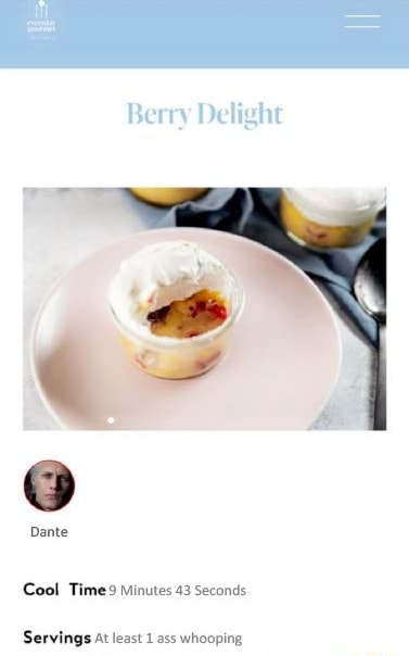 Berry Delight Dante Cool Time Minutes 43 Seconds Servings At least 1 ...