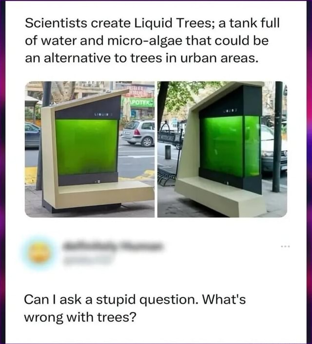 Scientists create Liquid Trees; a tank full of water and micro-algae ...