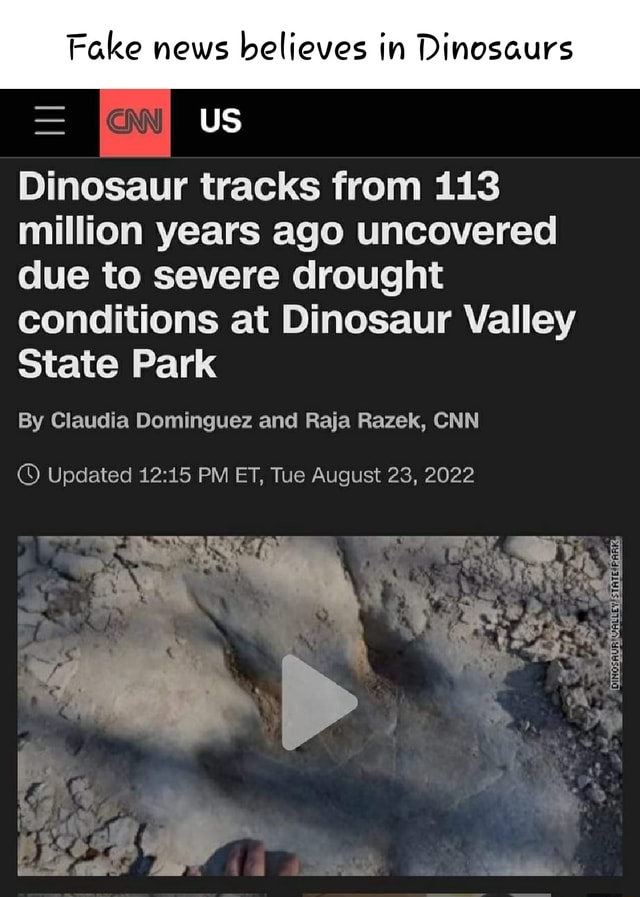 Fake news believes in Dinosaurs us Dinosaur tracks from 113 million ...