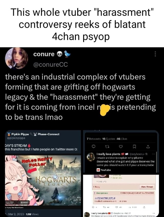 This whole vtuber "harassment" controversy reeks of blatant Achan psyop ...