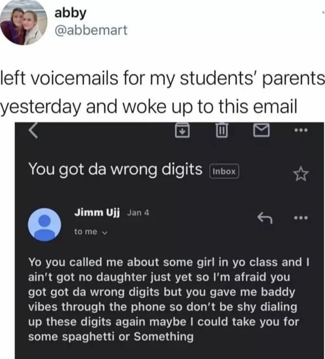Abby left voicemails for my students' parent yesterday and woke up to ...