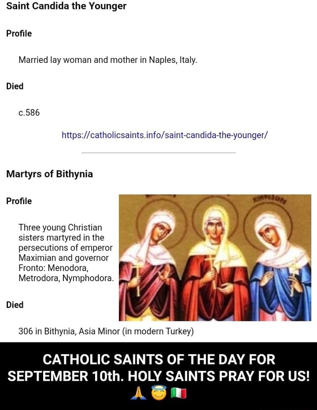 Saint Candida the Younger Profile Married lay woman and mother in ...
