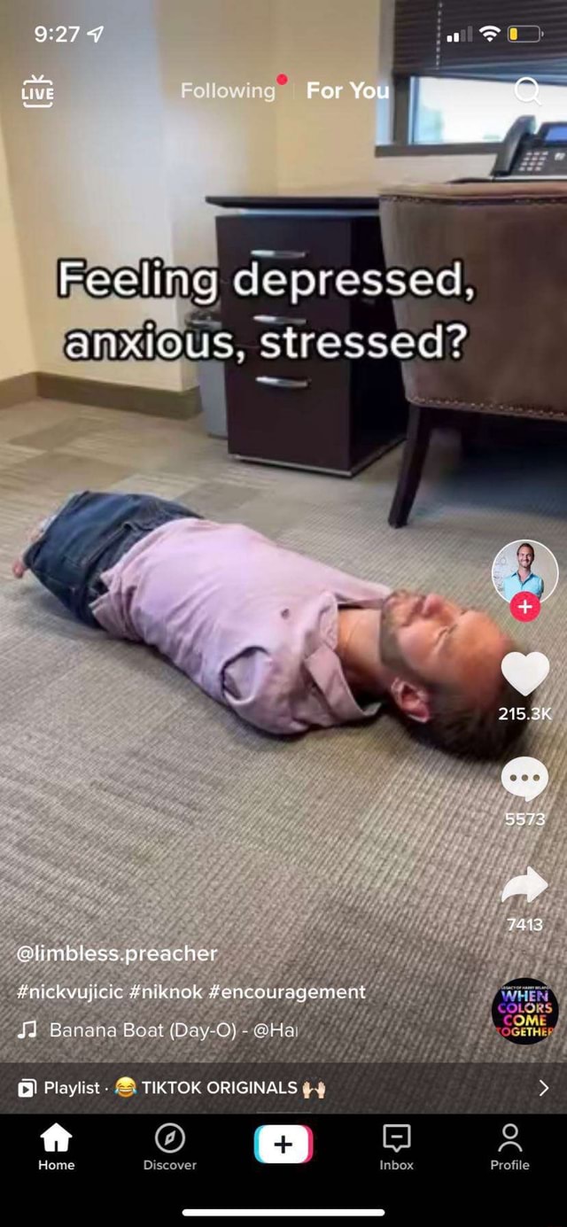 Ad colowng For You Feeling depi ressed, stressed? @limbless.preacher # ...