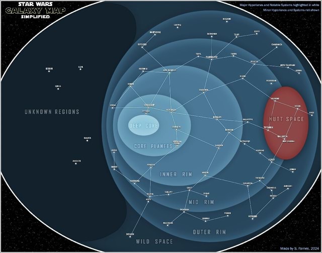 STAR WARS Major Hyperianes and Notable Systems highlighted in white ... STAR WARS Major Hyperianes and Notable Systems highlighted in white ...