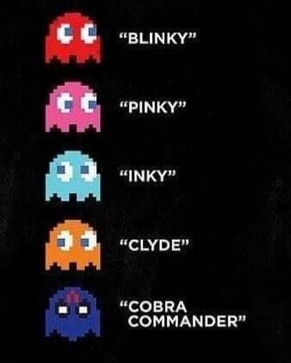 "BLINKY" "PINKY" "INKY" "CLYDE" "COBRA COMMANDER" - America’s best pics ...
