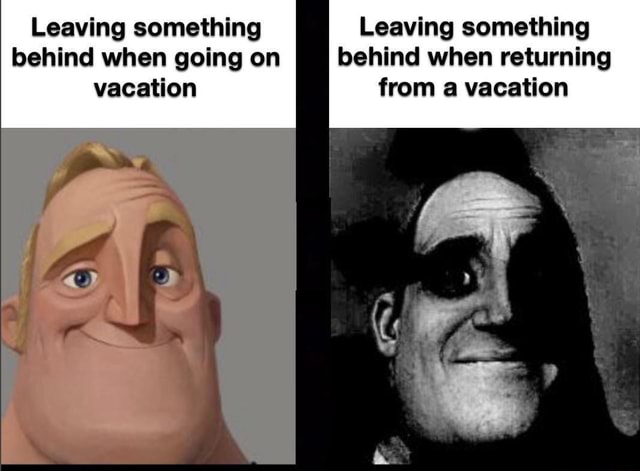 Meme dump - Leaving something behind when going on vacation Leaving ...