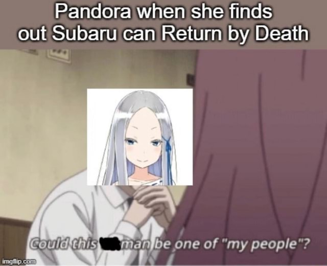 Pandora when she finds out Subaru can Return by Death Could man one of ...