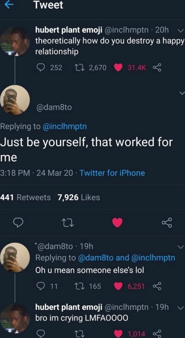 Tweet hubert plant emoji @inclhmptn ~v theoretically how do you destroy ...