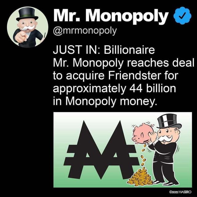 Mr. Monopoly @mrmonopoly JUST IN: Billionaire Mr. Monopoly reaches deal ...