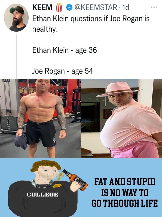 KEEM @ @KEEMSTAR - Ethan Klein questions if Joe Rogan is healthy. Ethan ...