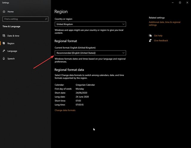 Settings Home Find a setting Region Country or region Time & Language ...