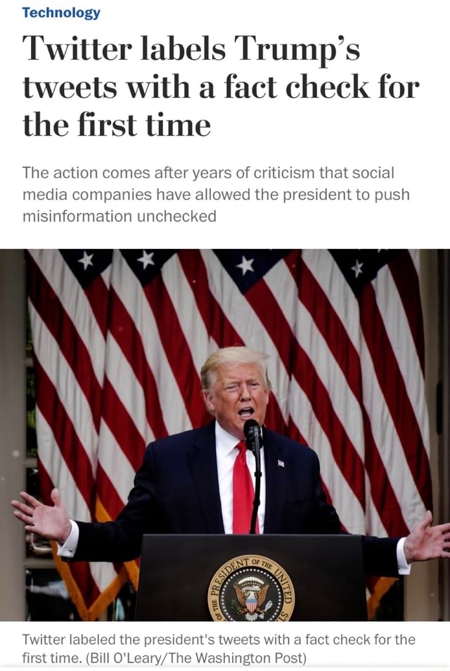 Twitter labels Trump's tweets with a fact check for the first time The ...