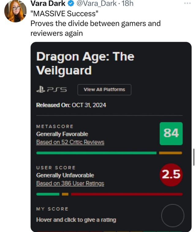 Vara Dark @ @Vara_ _Dark- "MASSIVE Success" Proves the divide between ...