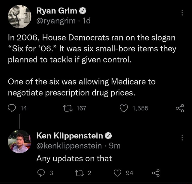 Ryan Grim @ryangrim id In 2006, House Democrats ran on the slogan "Six ...