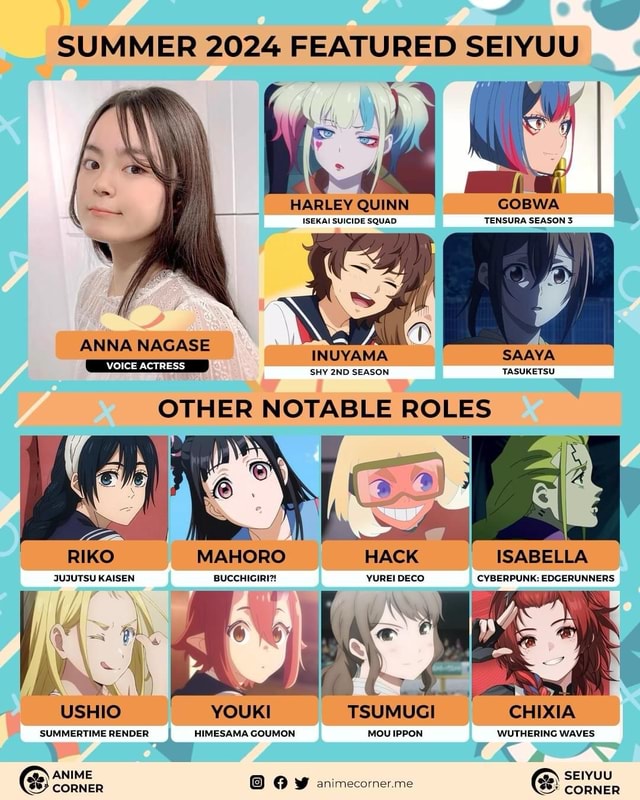 SUMMER 2024 FEATURED SEIYUU HARLEY QUINN GOBWA ANNA NAGASE INUYAMA SAAYA YOICE ACTRESS SHY ...