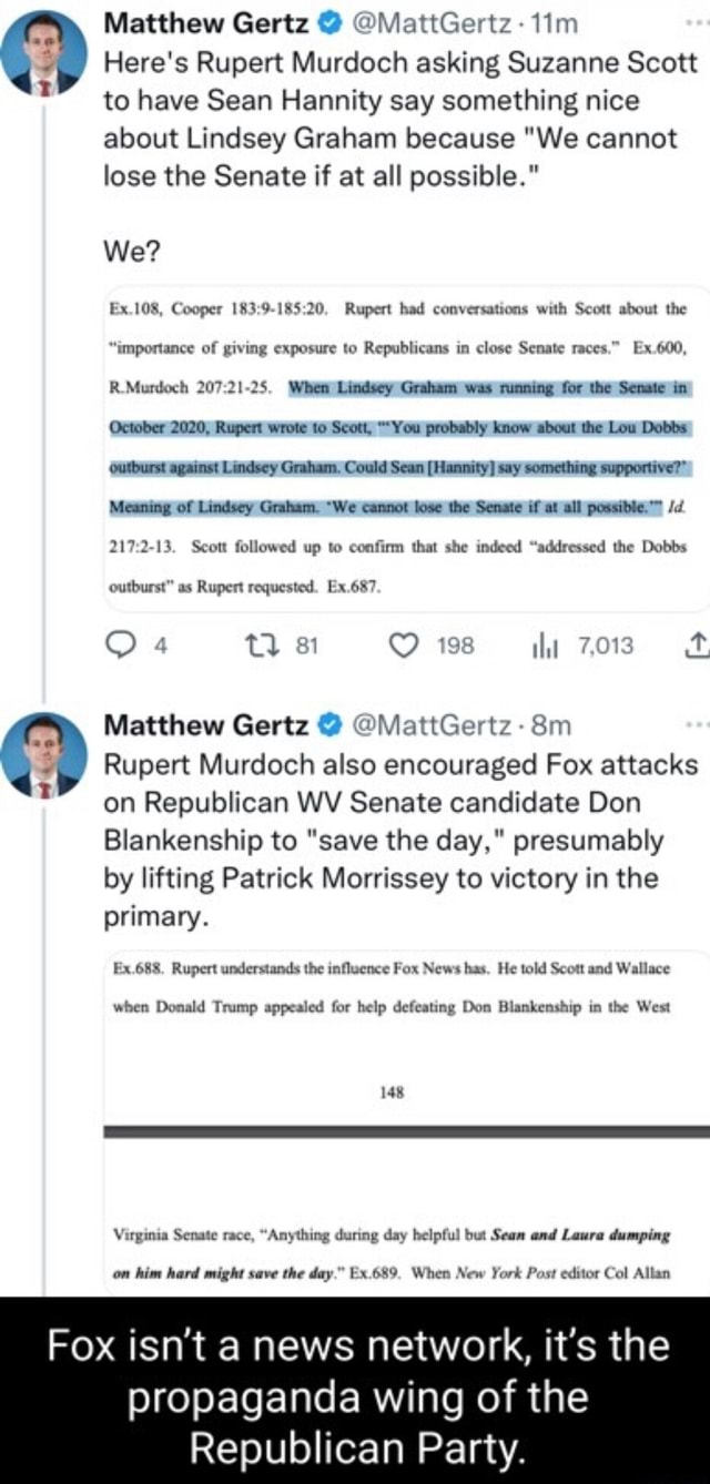 Matthew Gertz @ @MattGertz- Tim Here's Rupert Murdoch asking Suzanne ...