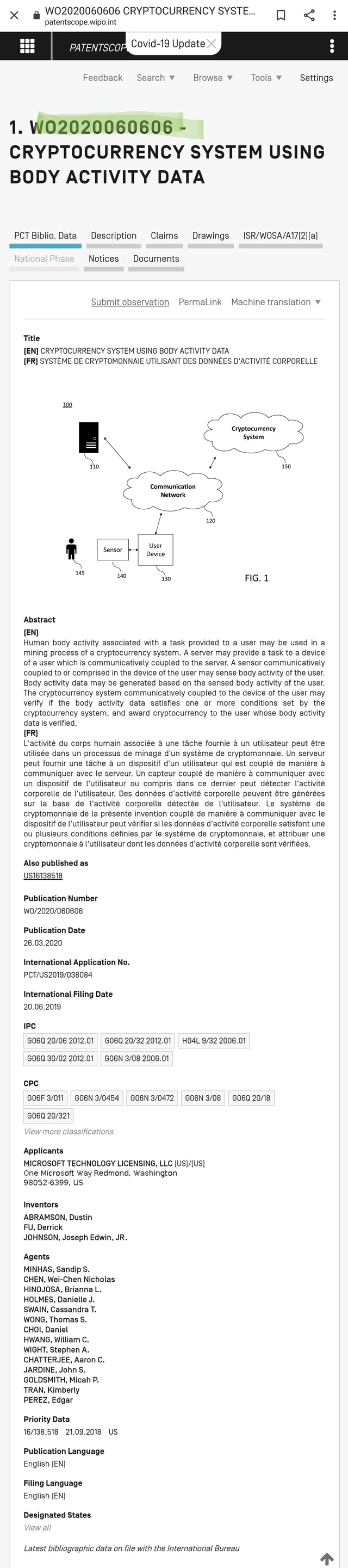 W02020060606 CRYPTOCURRENCY SYSTE... h"