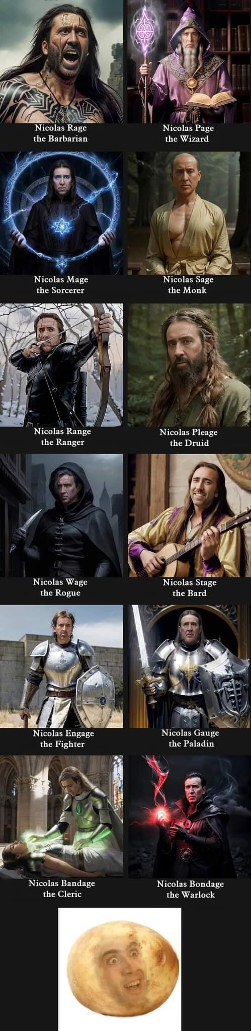 Nicolas Rage the Barbarian Nicolas Mage the Sorcerer Nicolas Range the ...