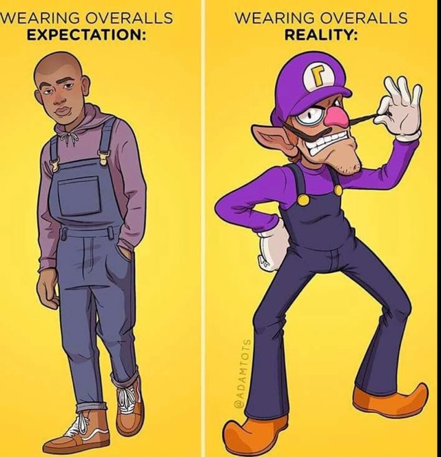 WEARING OVERALLS WEARING OVERALLS EXPECTATION: REALITY: - iFunny