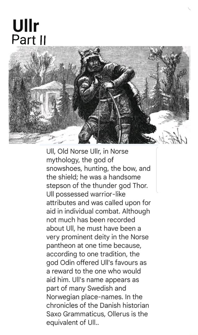 Ulir Part Il Ull, Old Norse Ul, in Norse mythology, the god of ...