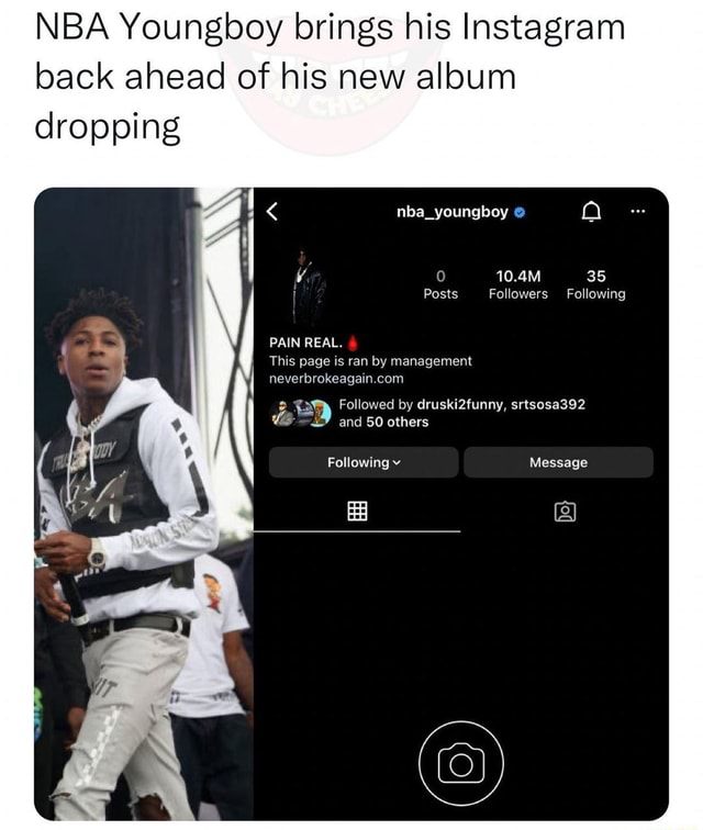 NBA Youngboy brings his Instagram back ahead of his new album dropping ...