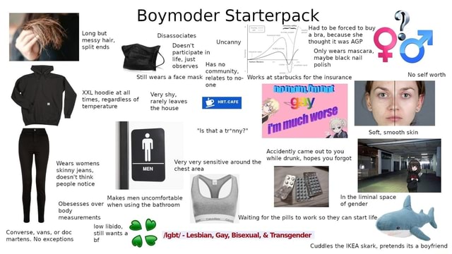 Boymoder Starterpack Had to be forced to buy Only wears mascara, Long ...