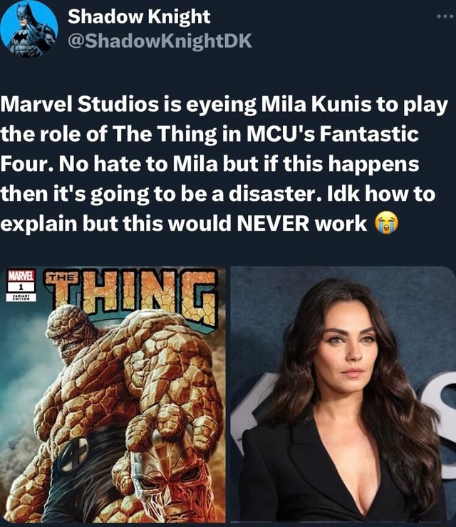 Shadow Knight Marvel Studios is eyeing Mila Kunis to play the role of ...