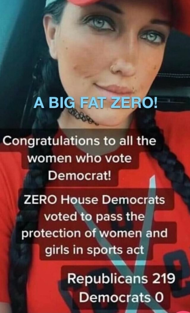 Congratulations to all the women who vote Democrat! ZERO House ...