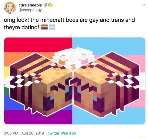 Omg look! the minecraft bees are gay and trans and theyre dating! Ann ...
