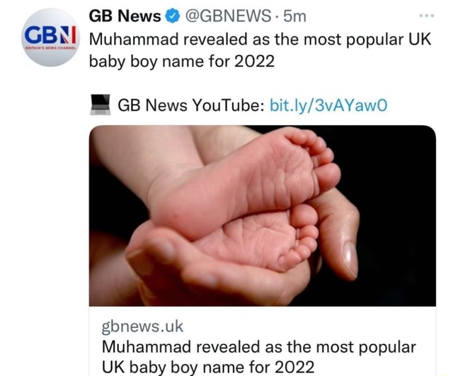 GB News GBNEWS Sm GB Muhammad Revealed As The Most Popular UK Baby Boy Name For 2022 GB News gb-news-gbnews-sm-gb-muhammad-revealed-as-the-most-popular-uk-baby-boy-name-for-2022-gb-news