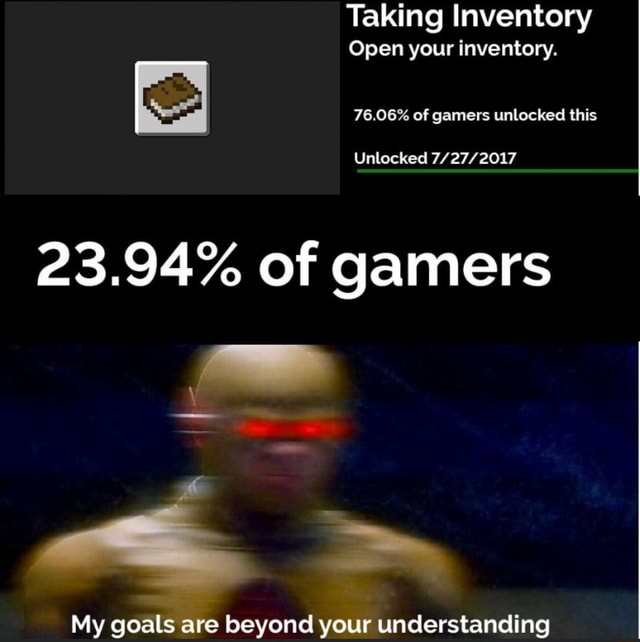 Taking Inventory Open your inventory. 76.06% of gamers unlocked this ...