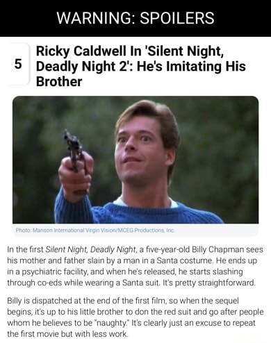 WARNING: SPOILERS Ricky Caldwell In 'Silent Night, I Deadly Night 2 ...