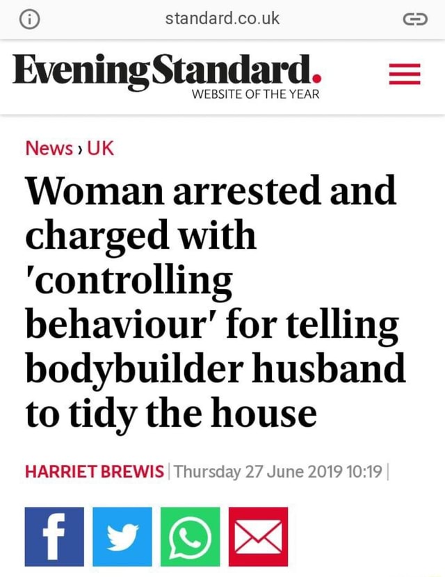 EveningStandard. _ WEBSITE OFTHE YEAR NeWS)UK Woman arrested and ...