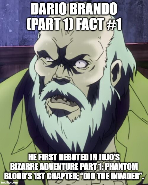 He first debuted in JoJo’s Bizarre Adventure Part 1: Phantom Blood’s ...