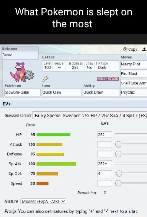 What Pokemon is slept on the most Nickname copy ON Detail Moves Nasty ...