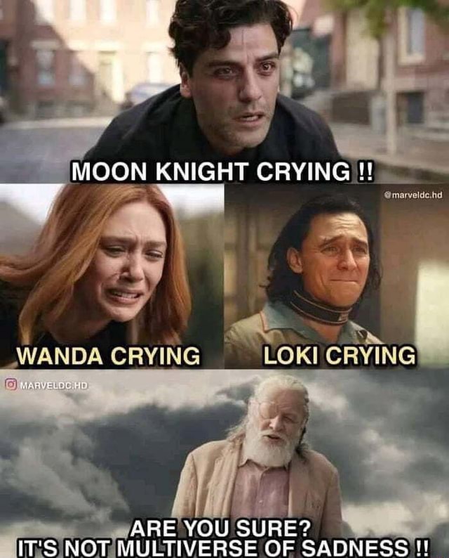MOON KNIGHT CRYING WANDA CRYING LOKI CRYING ARE YOU SURE? - iFunny
