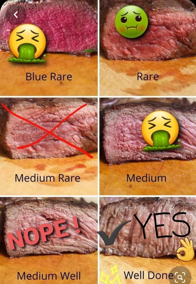 Blue Rare Rare Medium Rare Medium Medium Well Well Done'a' - iFunny