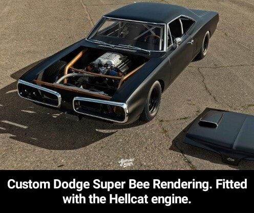 Custom Dodge Super Bee Rendering. Fitted with the Hellcat engine ...