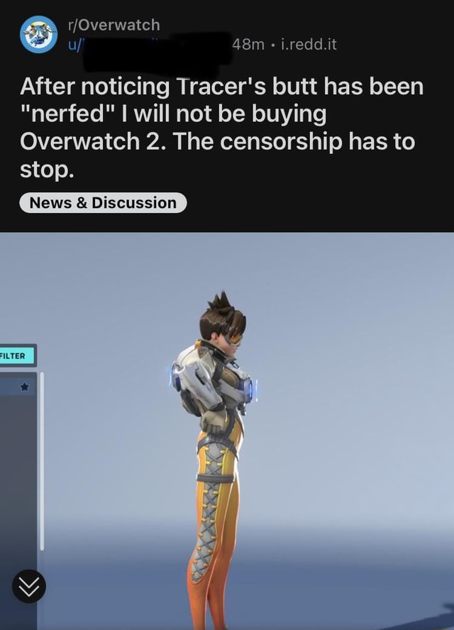 I.redd.it e\ Overwatch After noticing Tracer's butt has been "nerfed" I ...