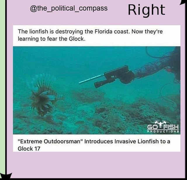 @the_political_compass Ri 0 ht The lionfish is destroying the Florida ...