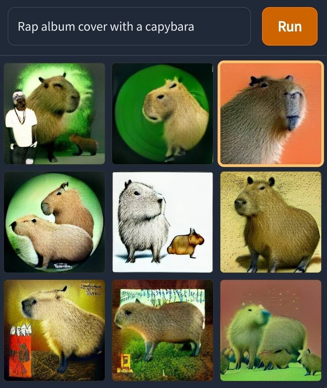 Run Rap album cover with a capybara Run - iFunny Brazil