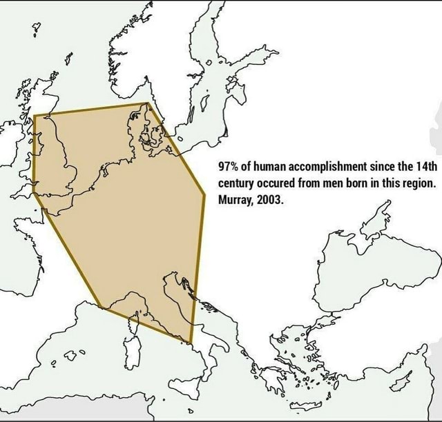 97% of human accomplishment since the 14th century occured from men ...