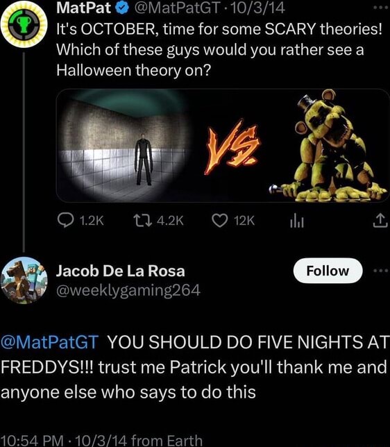 MatPat @ @MatPatGT - It's OCTOBER, time for some SCARY theories! Which ...