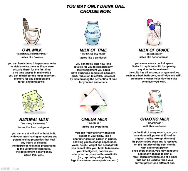 OWL MILK " forget that, remember this?" tastes like flowers. you can ...